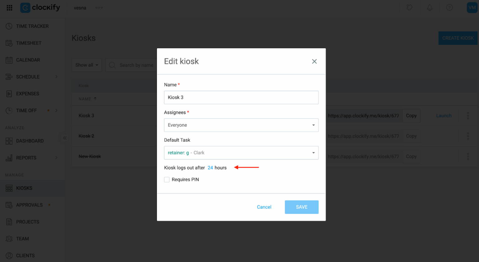 Kiosk won’t launch on-site - Clockify Help