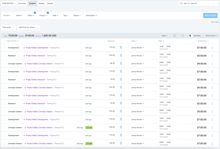 Agency management with Clockify