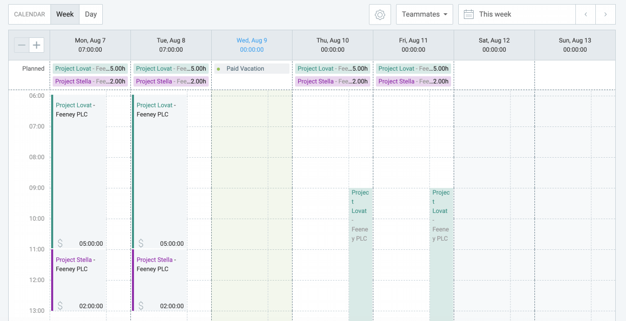 Effective resource planning in Clockify
